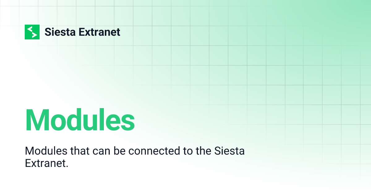 Modules | Siesta Extranet