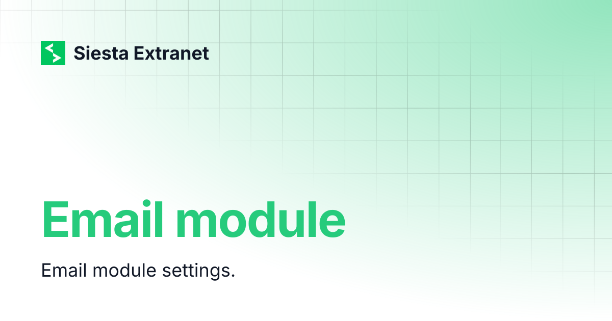 Email module | EN | Siesta Extranet